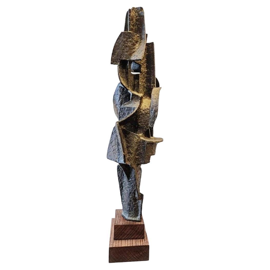 Brutalist Bronzed Metal Dancers Statue For Sale at 1stDibs