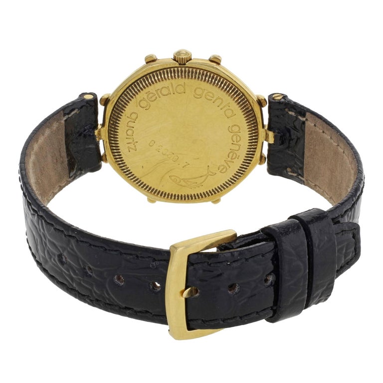 Gerald Genta g2850.7 18 Karat Yellow Gold Quartz Ladies Watch For Sale at 1stDibs