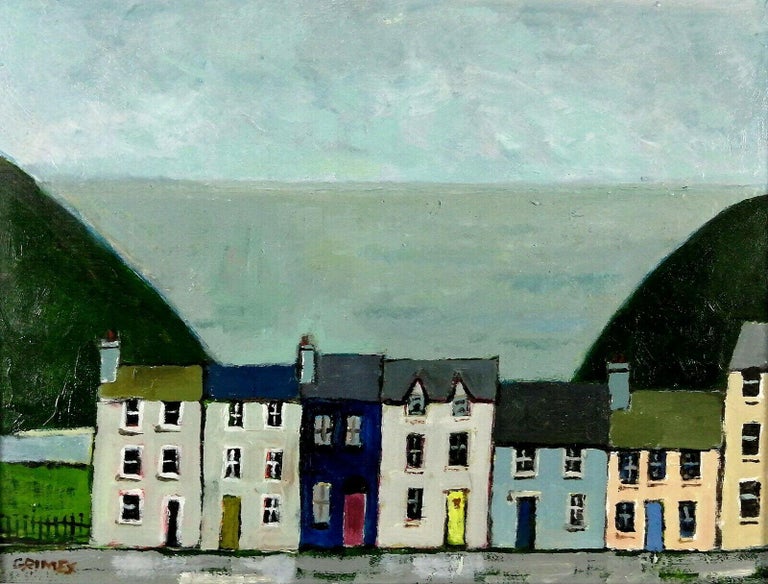 Gerald Grimes - Houses by the Sea - Mid 20th Century Modern Oil on ...