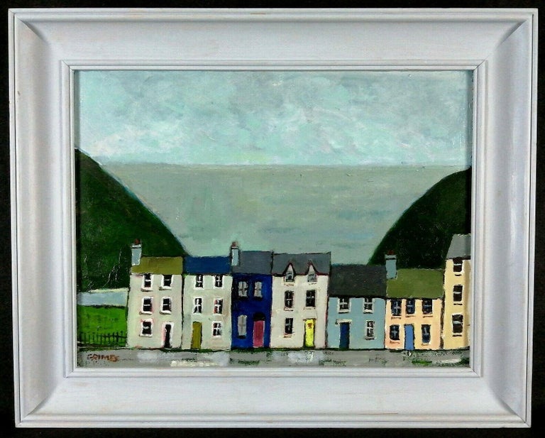 Gerald Grimes - Houses by the Sea - Mid 20th Century Modern Oil on ...