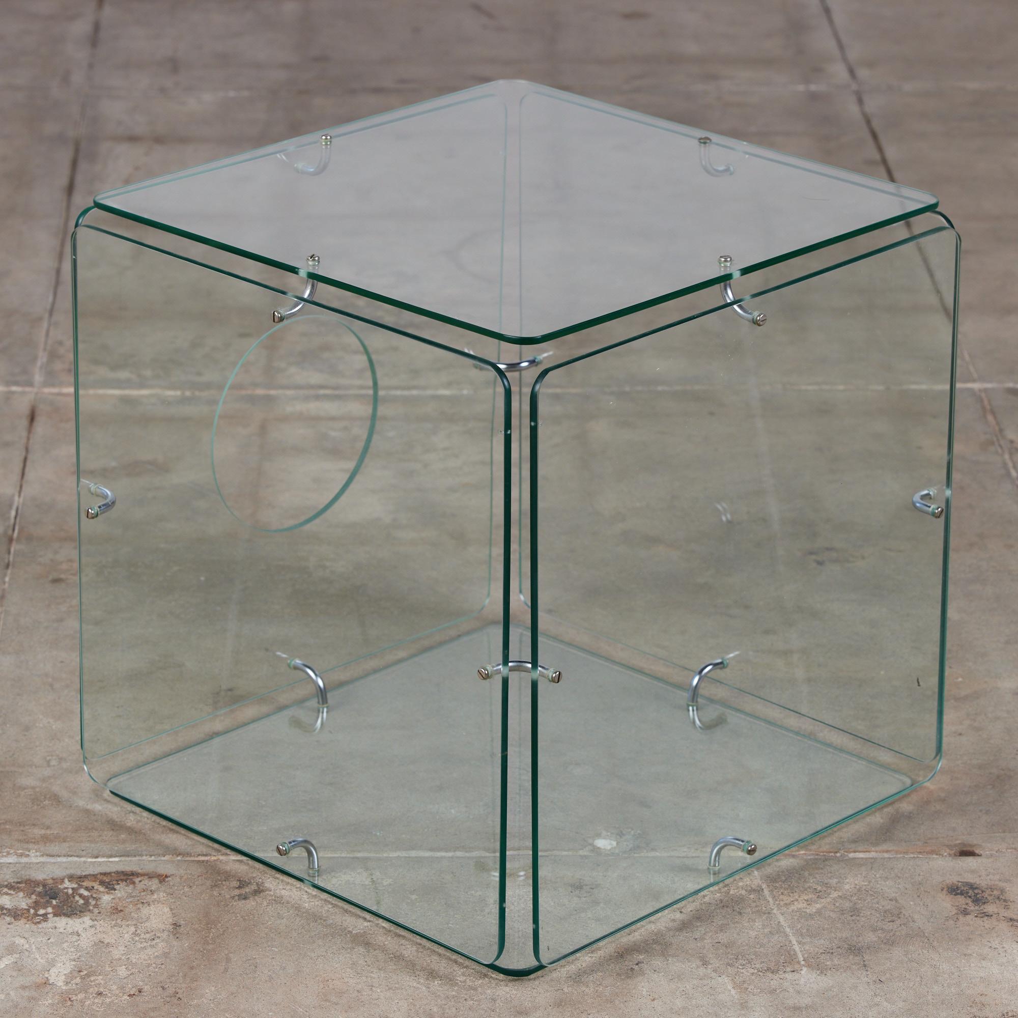 Gerald McCabe Glass Cube Table at 1stDibs
