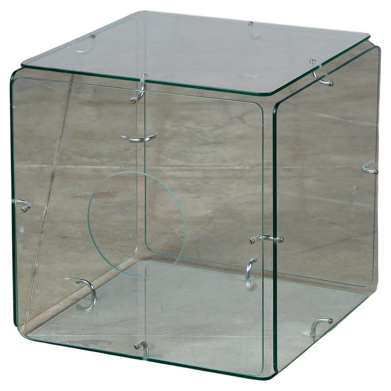 Gerald McCabe Glass Cube Table For Sale at 1stDibs
