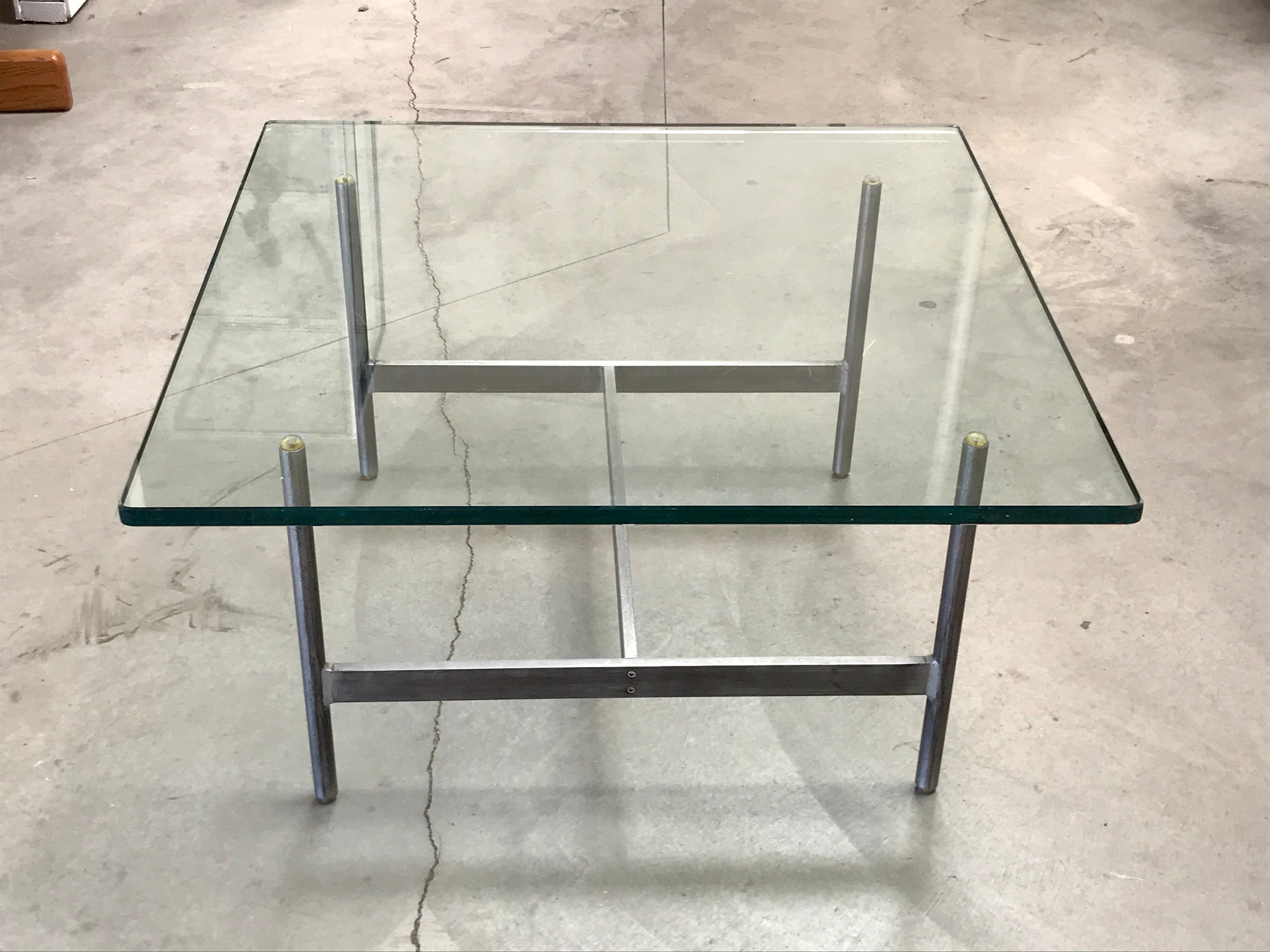 Gerald McCabe Chrome / Glass Top Dining Table at 1stDibs