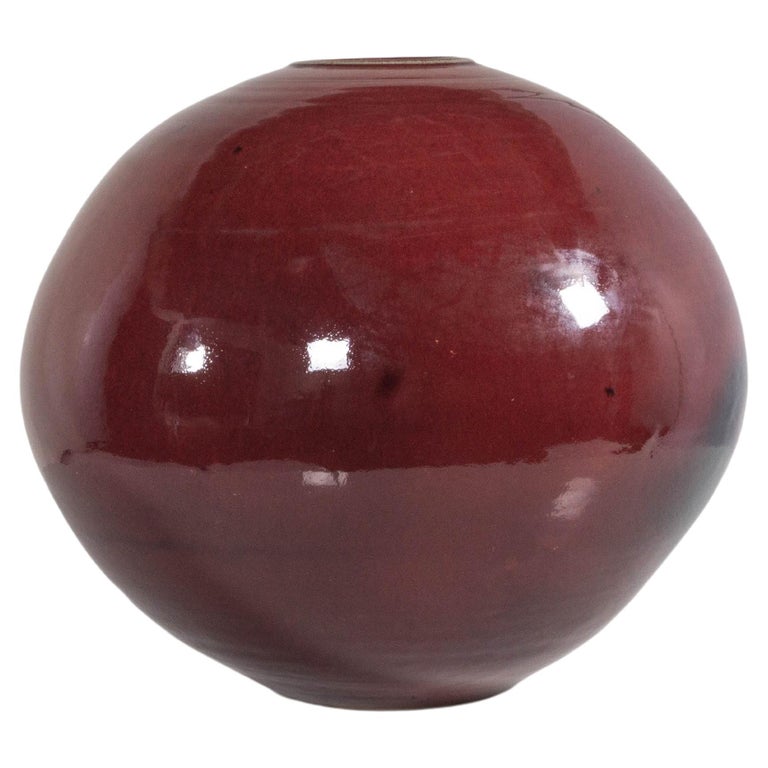 Gerald Newcomb Monumental Red Glazed Vase For Sale at 1stDibs