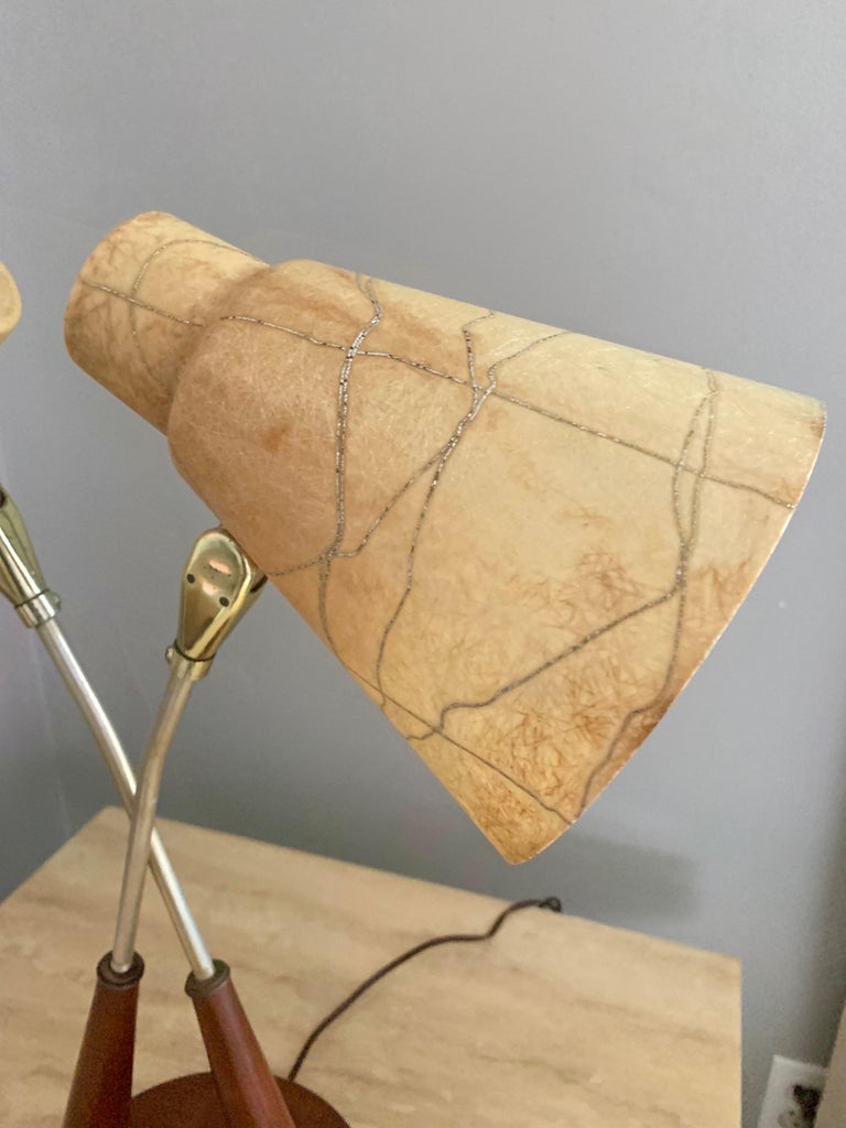 Gerald Thurston Style Two Headed Table Lamp, 1950s For Sale at 1stDibs