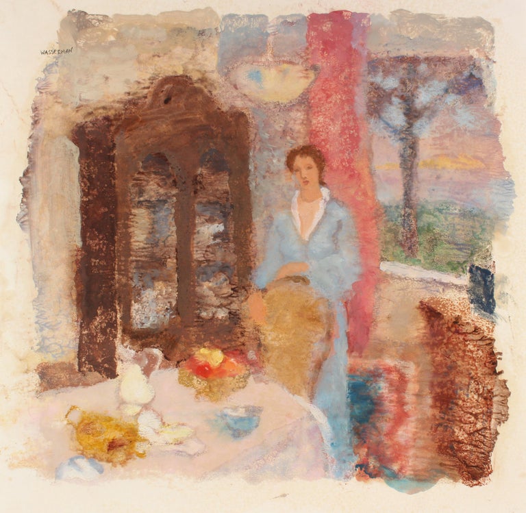 Gerald Wasserman - Glimpse Into Interior Scene 20th Century Oil and ...