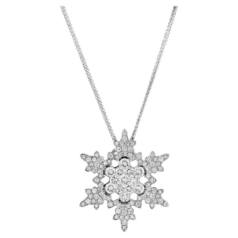 Geraldo 1.62 Carat Diamond White Gold Invisible Setting Star Pendant ...