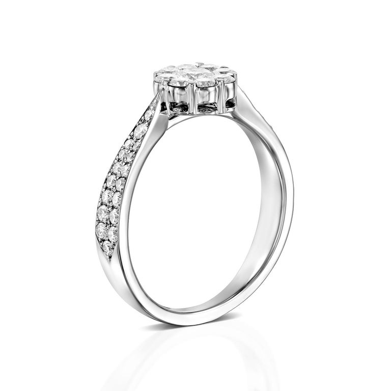 Customizable Geraldo Classic Diamond White Gold Invisible Setting Ring ...