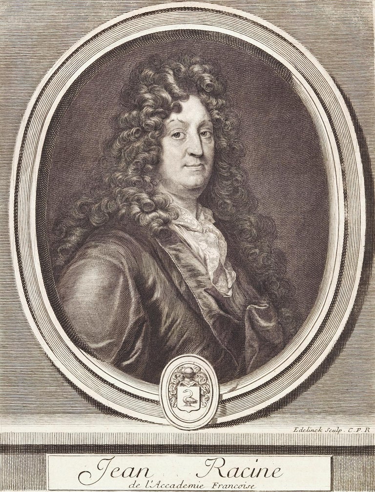 Gerard Edelinck - Portrait de Jean Racine : gravure du 17ème siècle d ...