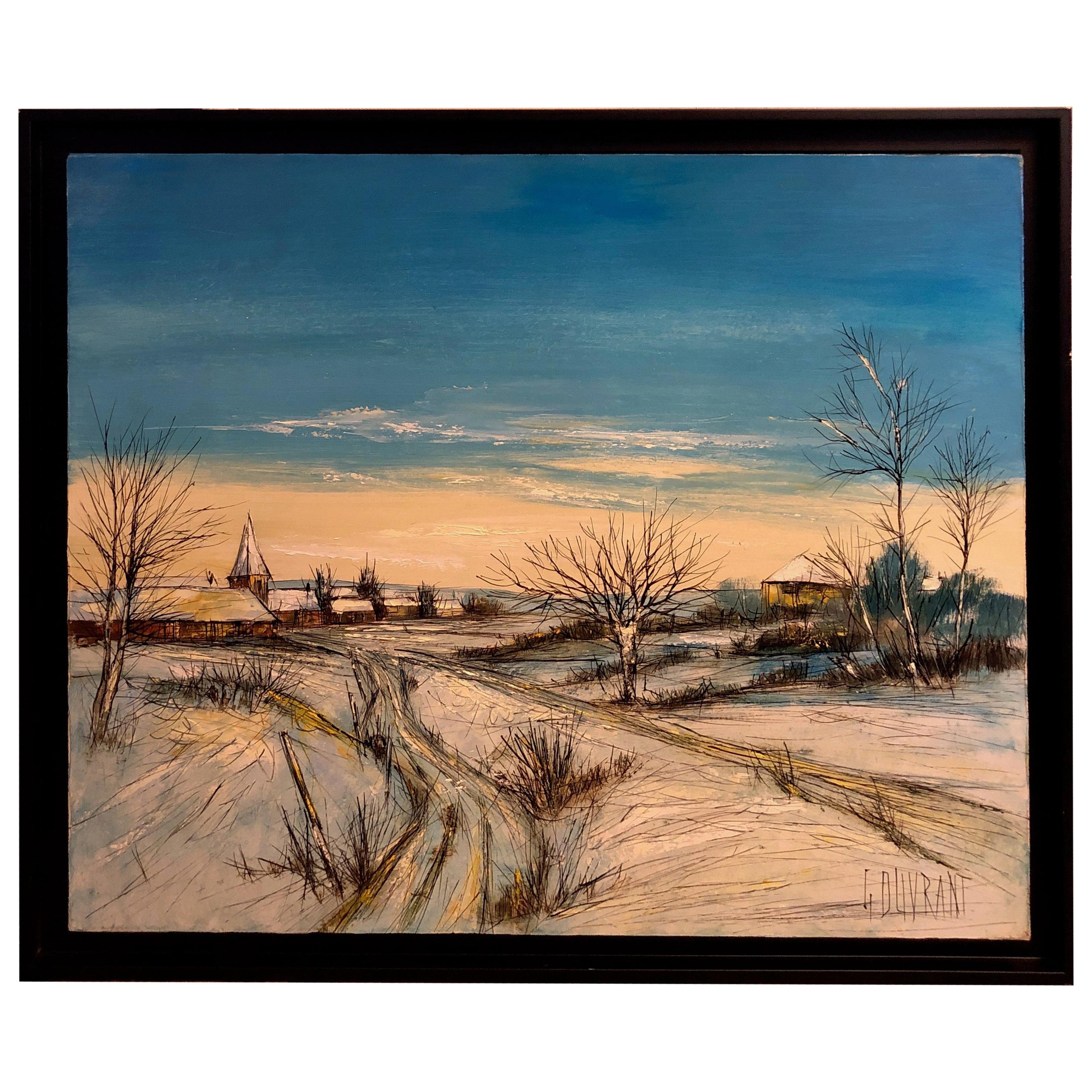 Gerard Gouvrant, "Village Enneige" Painting at 1stDibs