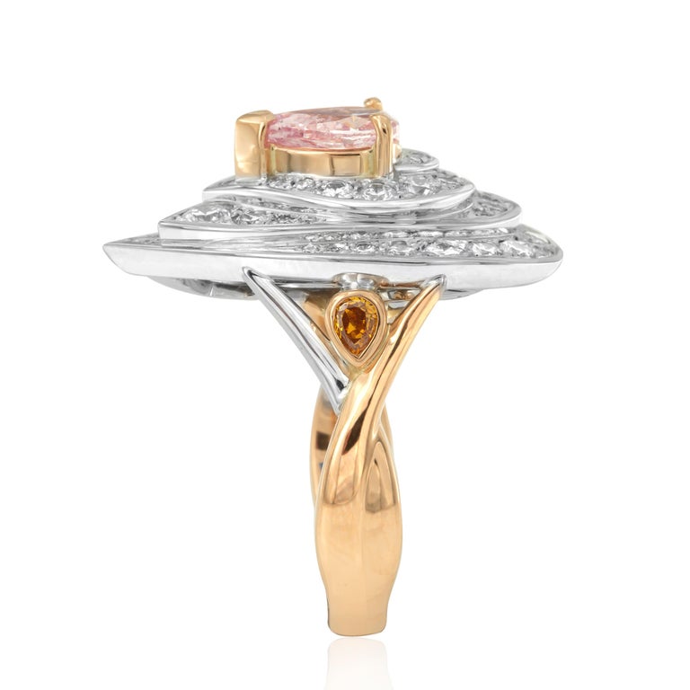 Gerard McCabe Amore 0.80ct Pink and White Diamond Cluster Ring in 18ct ...