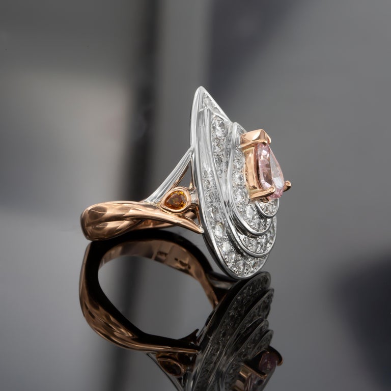 Gerard McCabe Amore 0.80ct Pink and White Diamond Cluster Ring in 18ct ...