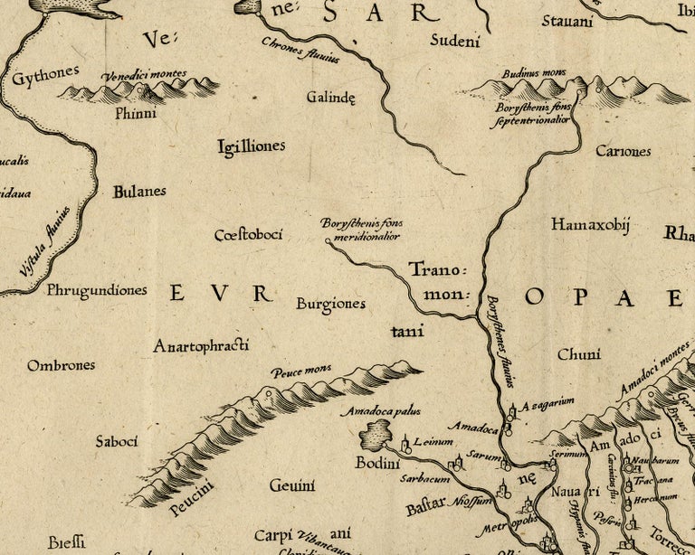 Gerard Mercator - Map of Vistula river, Sea of Azov, Baltic Sea by ...