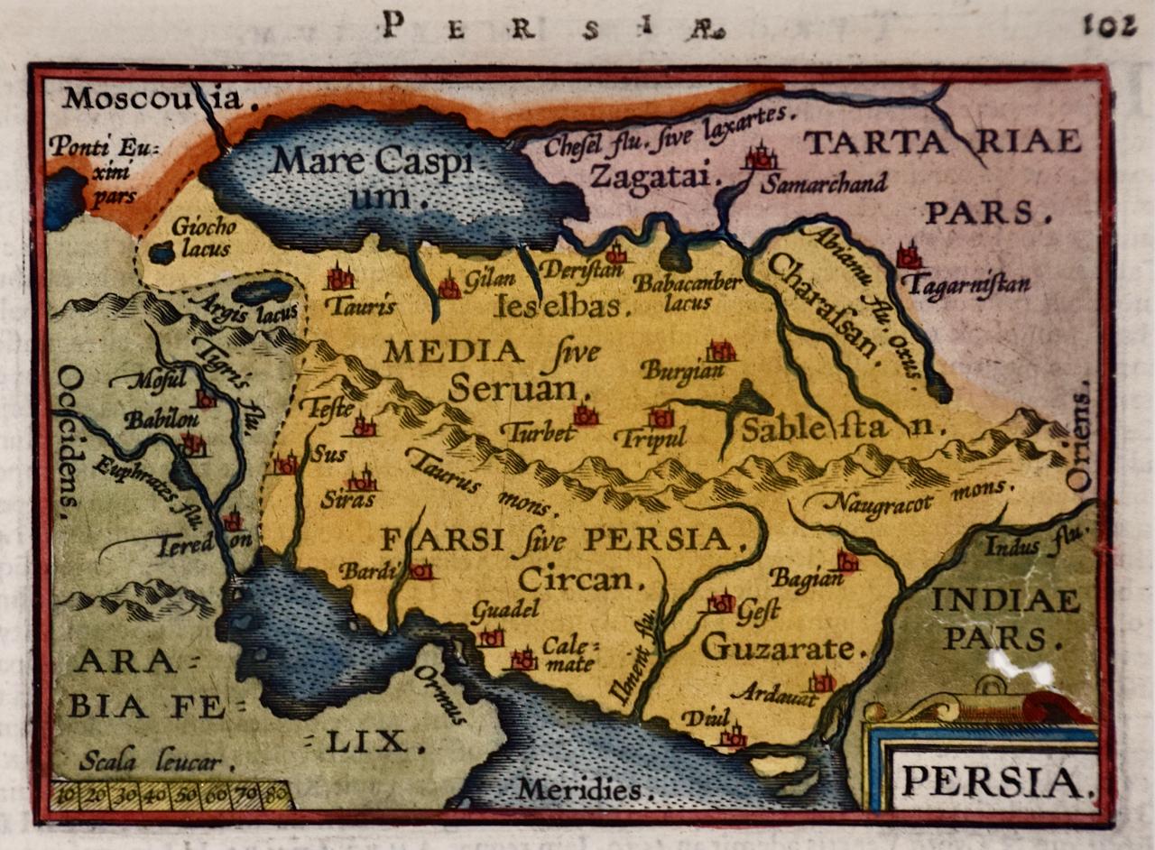 Gerard Mercator - Une carte de Perse du 16e sicle colore la main par ...