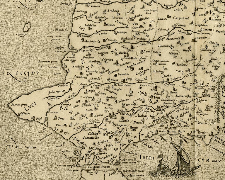 Gerard Mercator - Ptolemaic map of ancient Spain and Portugal by ...