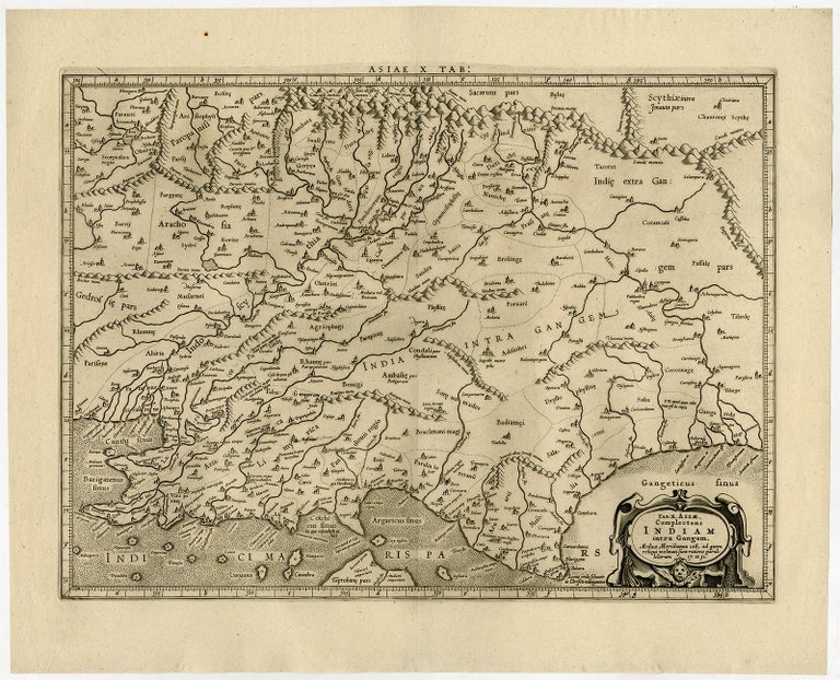 Gerard Mercator - Ptolemaic map of India and Himalayan mountains by ...