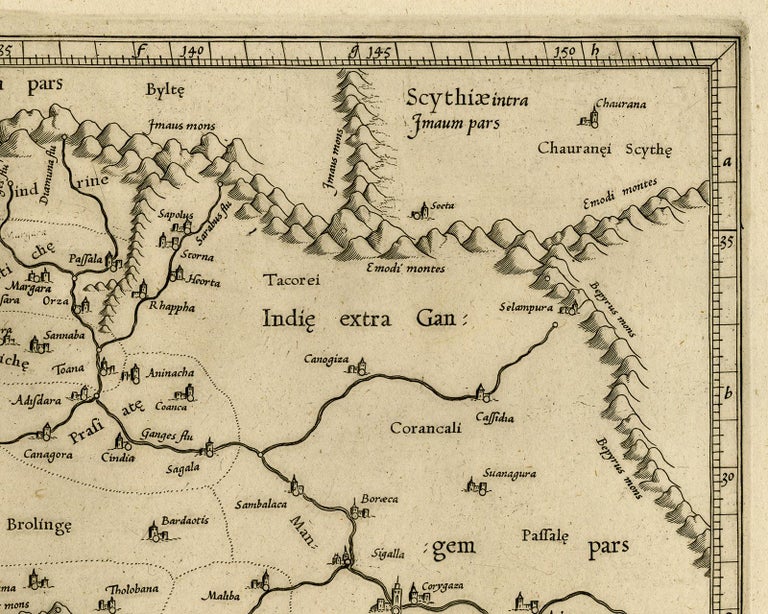 Gerard Mercator - Ptolemaic map of India and Himalayan mountains by ...