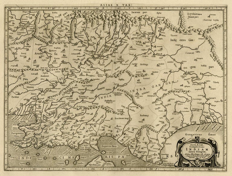 Gerard Mercator - Ptolemaic map of India and Himalayan mountains by ...