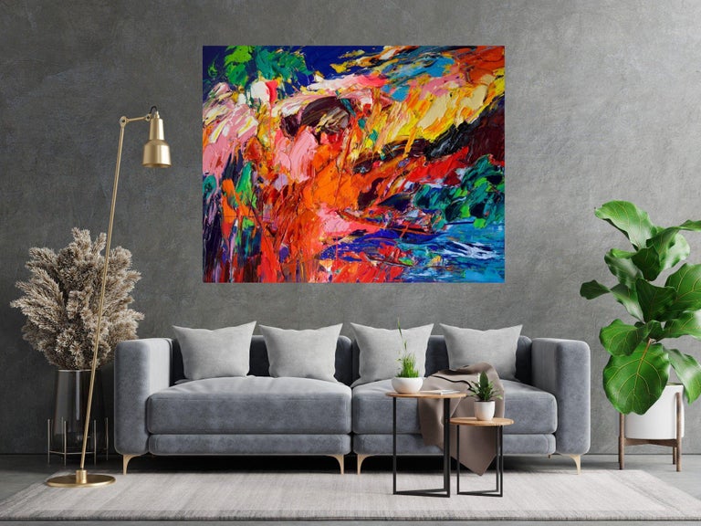 Gerard Stricher - Rêve pourpre et d'or - Textured Oil Painting on ...
