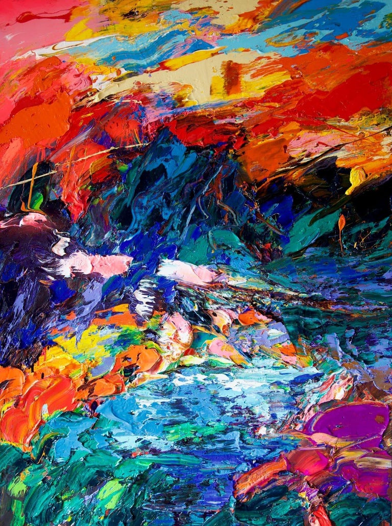 Gerard Stricher - Voyage au bout du ciel - Textured Oil Painting on ...