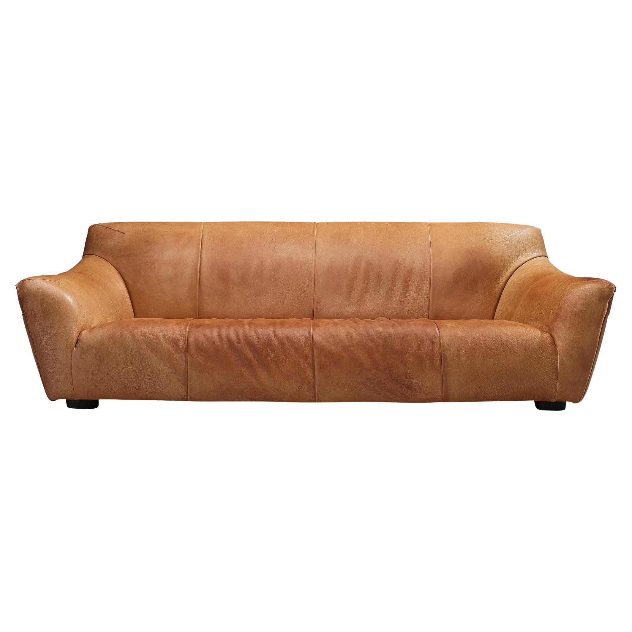 Gerard van den Berg for Label 'Mancha' Sofa in Cognac Leather For Sale ...