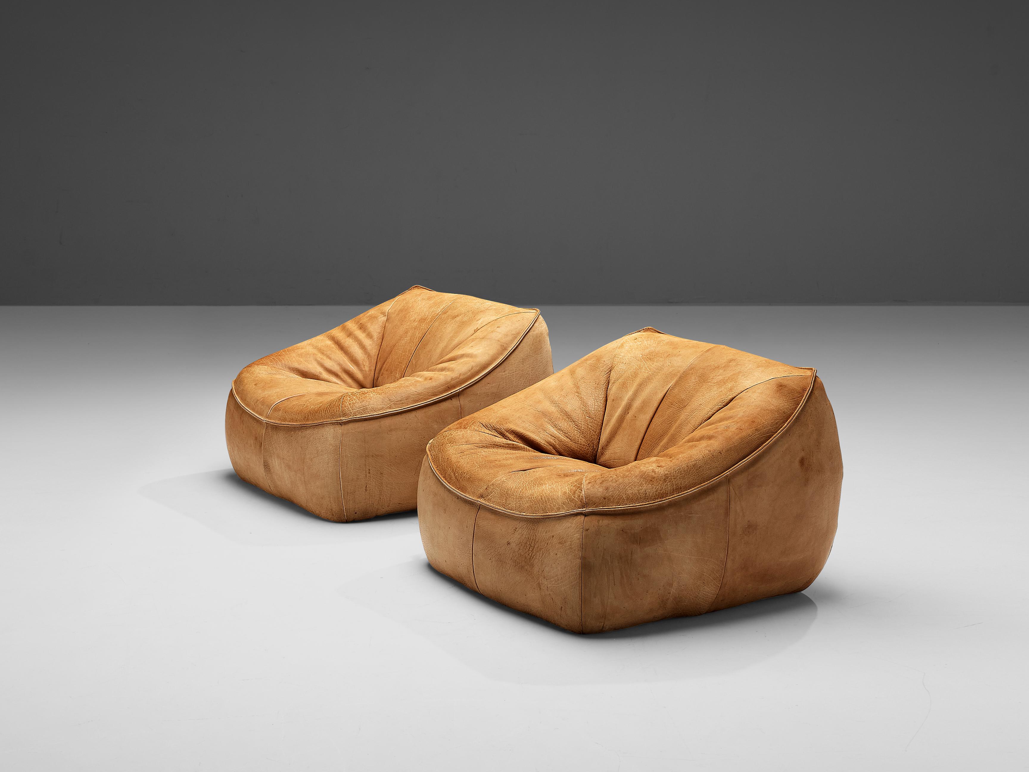 Gerard Van Den Berg for Montis Lounge Chairs Model 'Ringo' in Patinated ...
