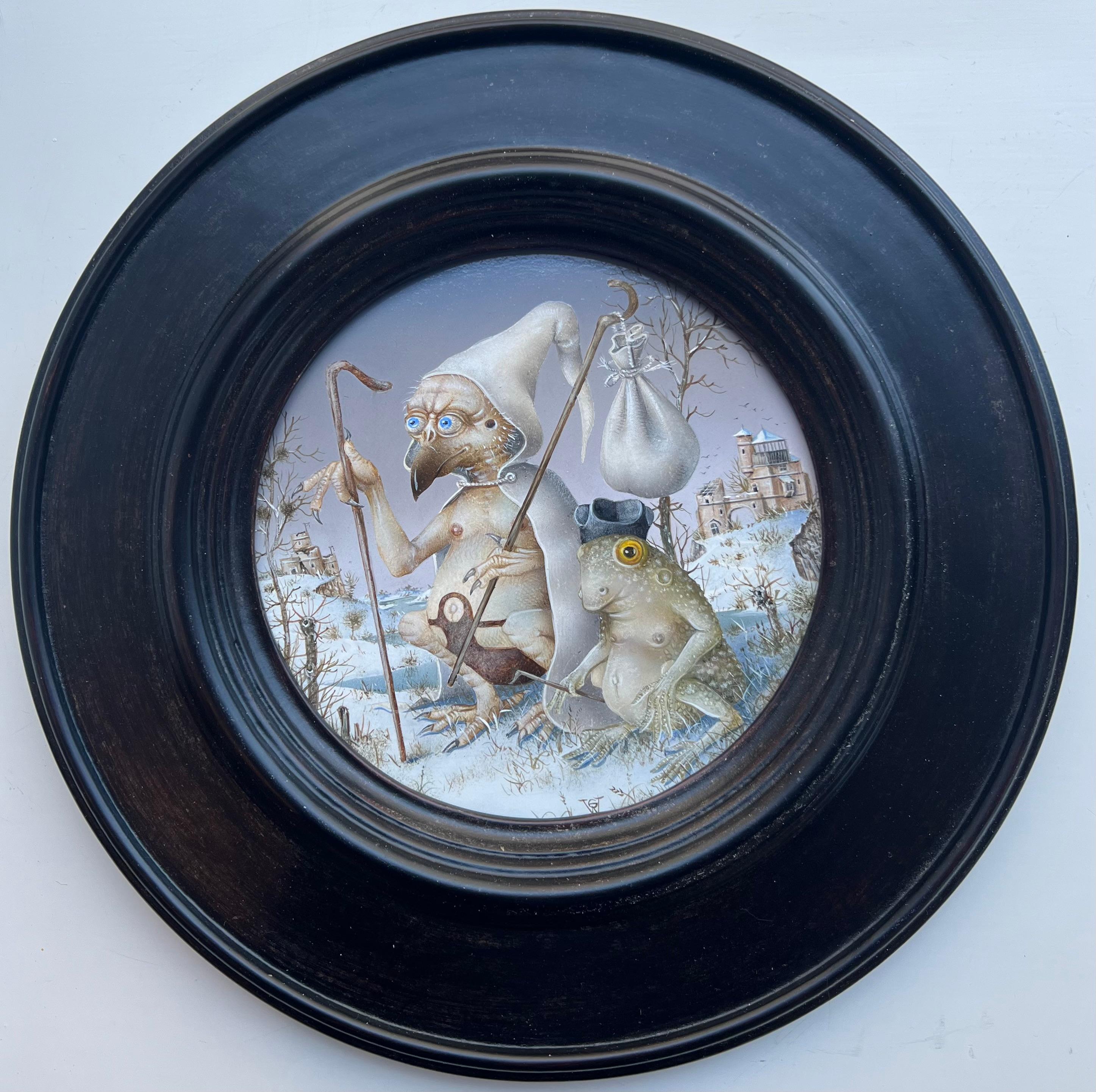 Gérard Willemenot - L'' Apprentissage du vol Painting Tempera on Panel Balloon Birds In Stock ...