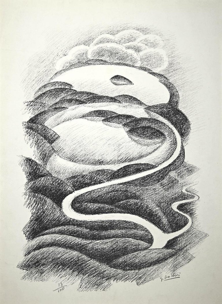 Gerardo Dottori - Composition - Lithograph by Gerardo Dottori - 1970 ca ...
