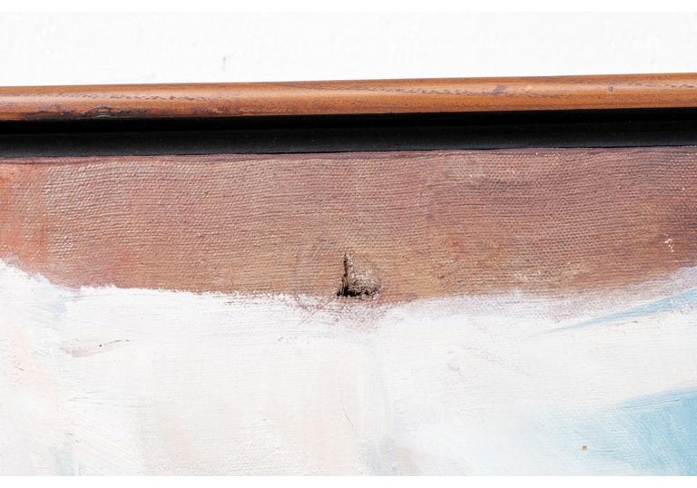 Gerda Kominik 'Austria, 20th C.' Oil on Canvas Triptych of Slip Covered Chairs For Sale at 1stDibs