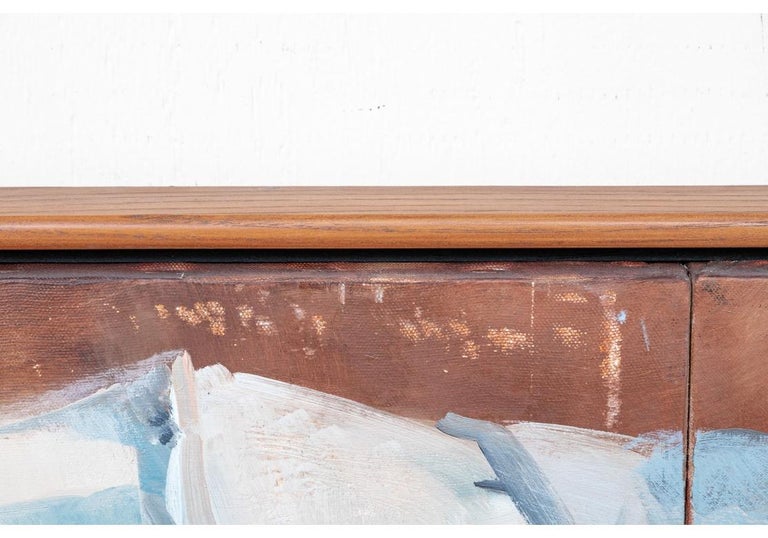 Gerda Kominik 'Austria, 20th C.' Oil on Canvas Triptych of Slip Covered Chairs For Sale at 1stDibs