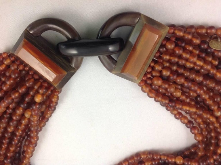 Gerda Lynggaard for Monies Multi Strand Horn Statement Necklace at ...
