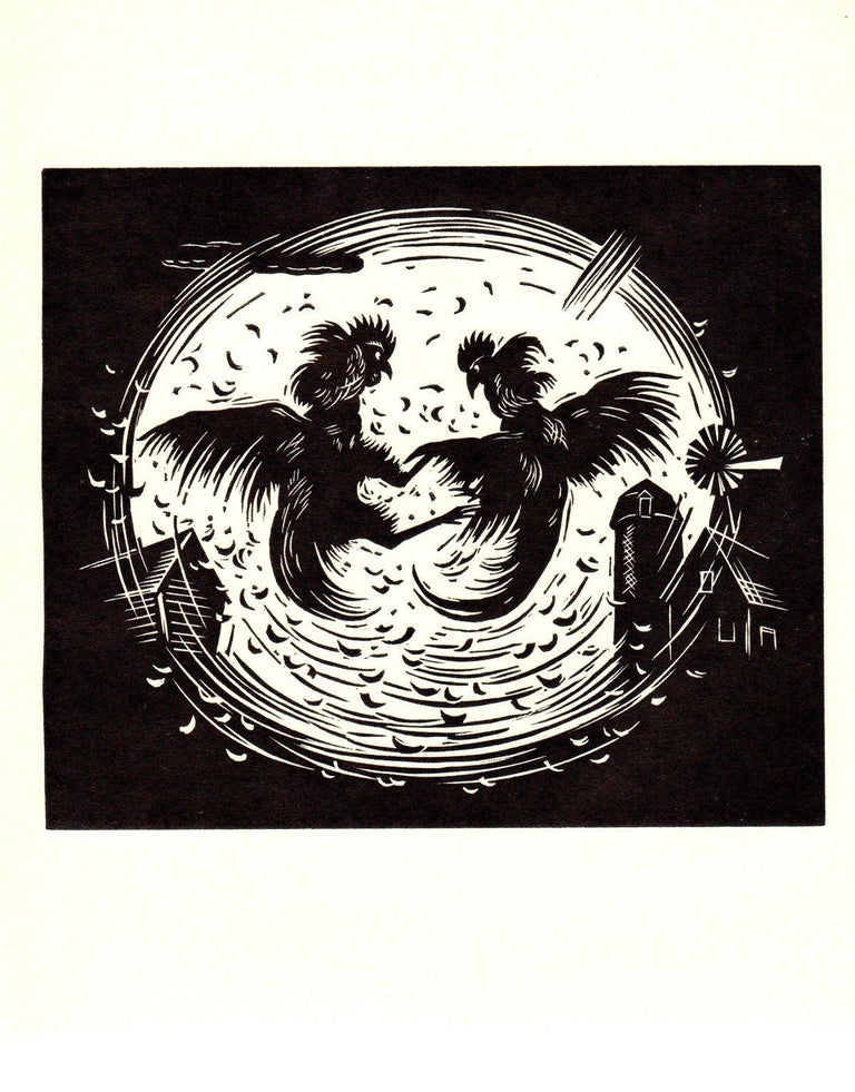 Gerhard H. Bakker - 1938 Gerhard H. Bakker 'Cock Fight' Modernism Black ...