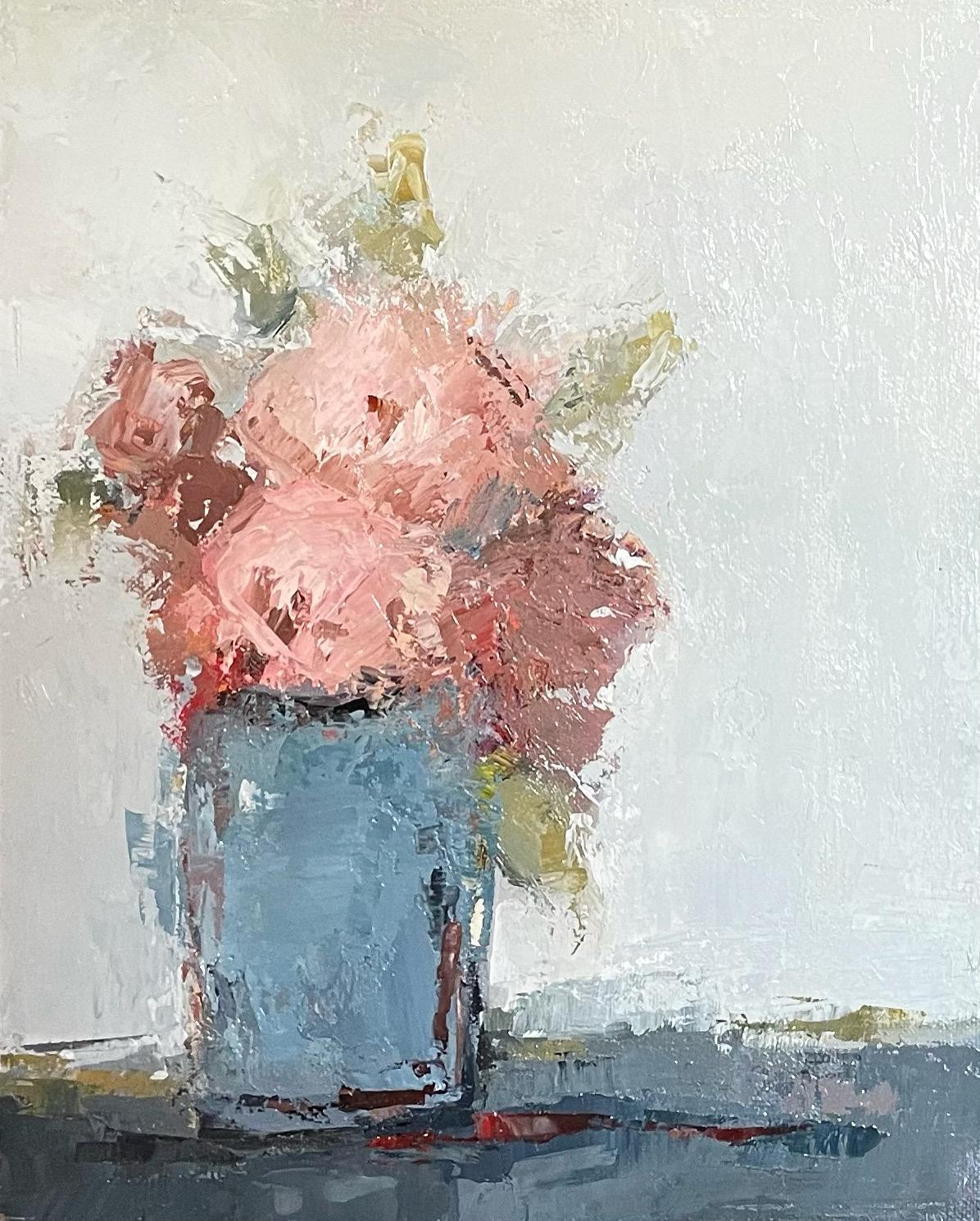 Geri Eubanks - Pink Peonies I by Geri Eubanks, Framed Floral Oil on ...