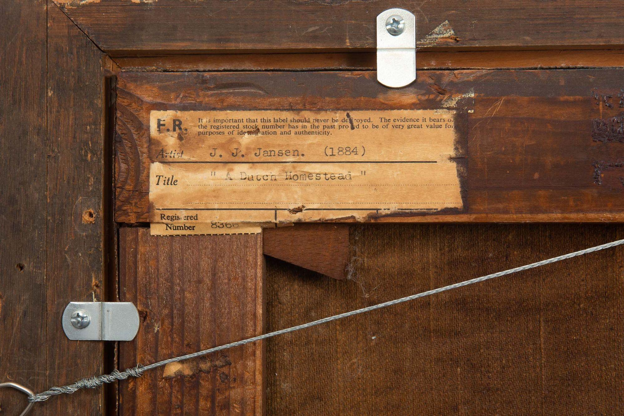 German 1884 Landscape Painting of “Dutch Homestead” by Joseph Jansen ...