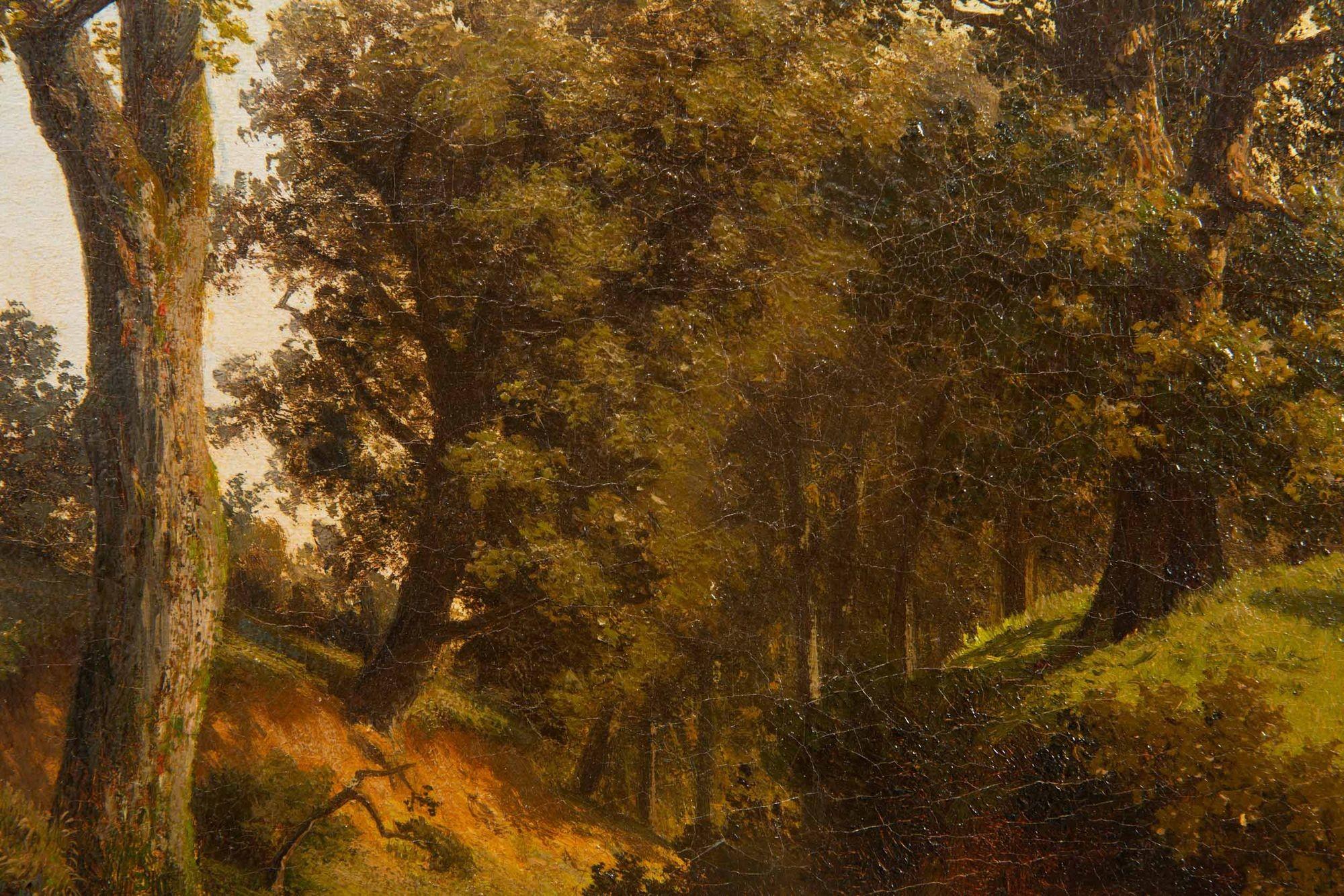 German 1884 Landscape Painting of “Dutch Homestead” by Joseph Jansen ...