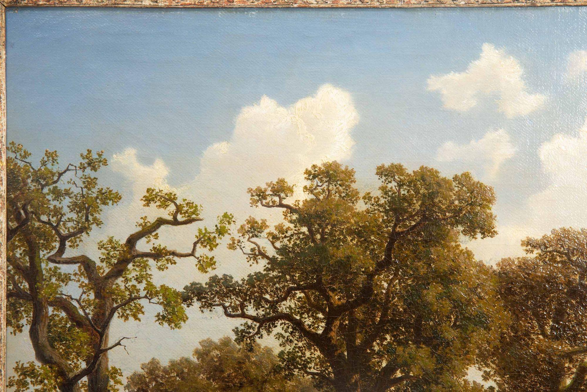 German 1884 Landscape Painting of “Dutch Homestead” by Joseph Jansen ...