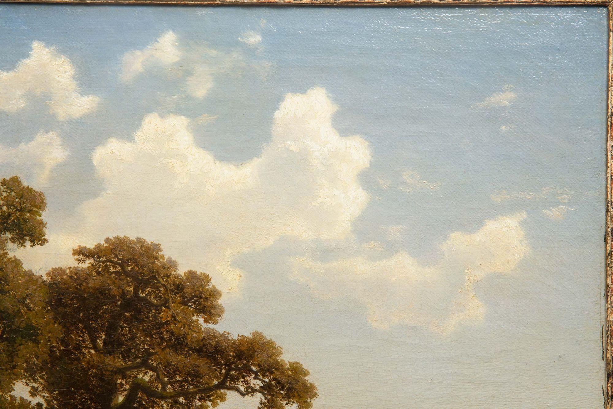 German 1884 Landscape Painting of “Dutch Homestead” by Joseph Jansen ...