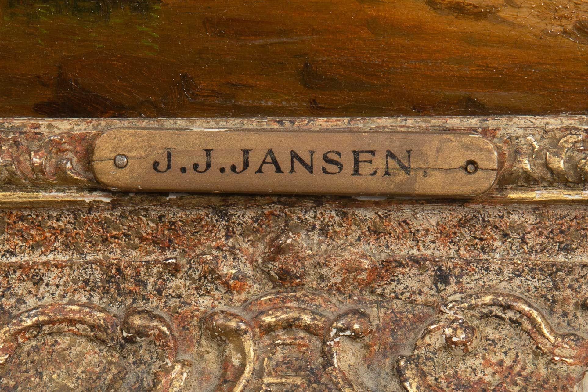 German 1884 Landscape Painting of “Dutch Homestead” by Joseph Jansen ...