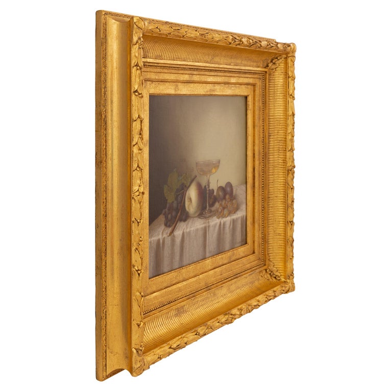 German 19th Century Oil on Canvas Still Life Painting by Joseph Wilms ...