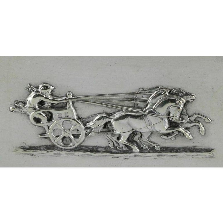 German .800 Silver Hinged Box, Gilt interior, Fine Repousse Troika ...