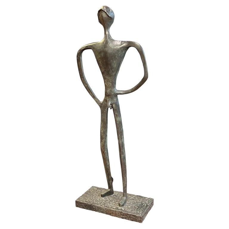 Sculpture allemande en bronze abstrait d'un homme debout - 49 pouces ...