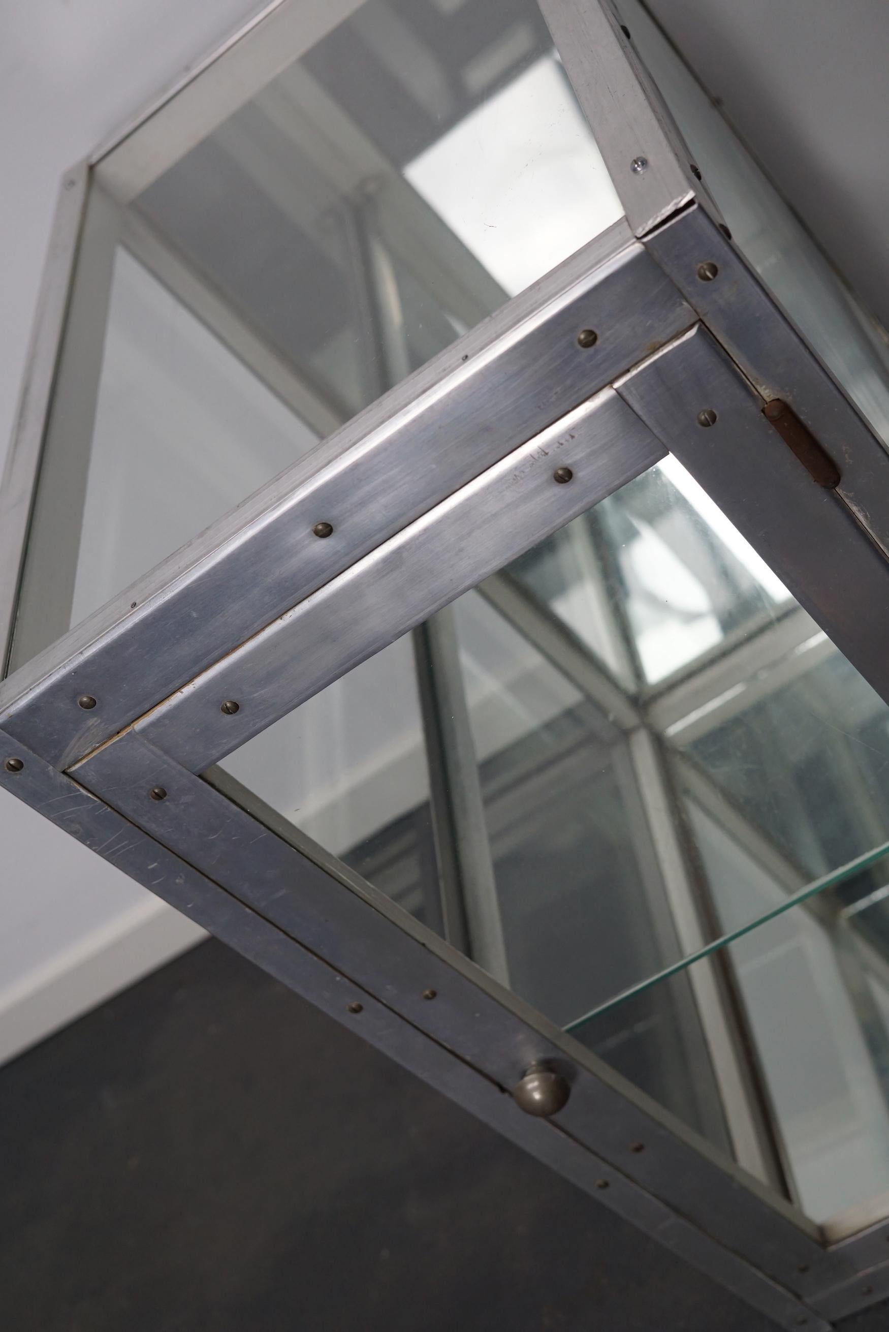 German Aluminium Museum / Shop Display Cabinet or Vitrine, Mid 20th ...