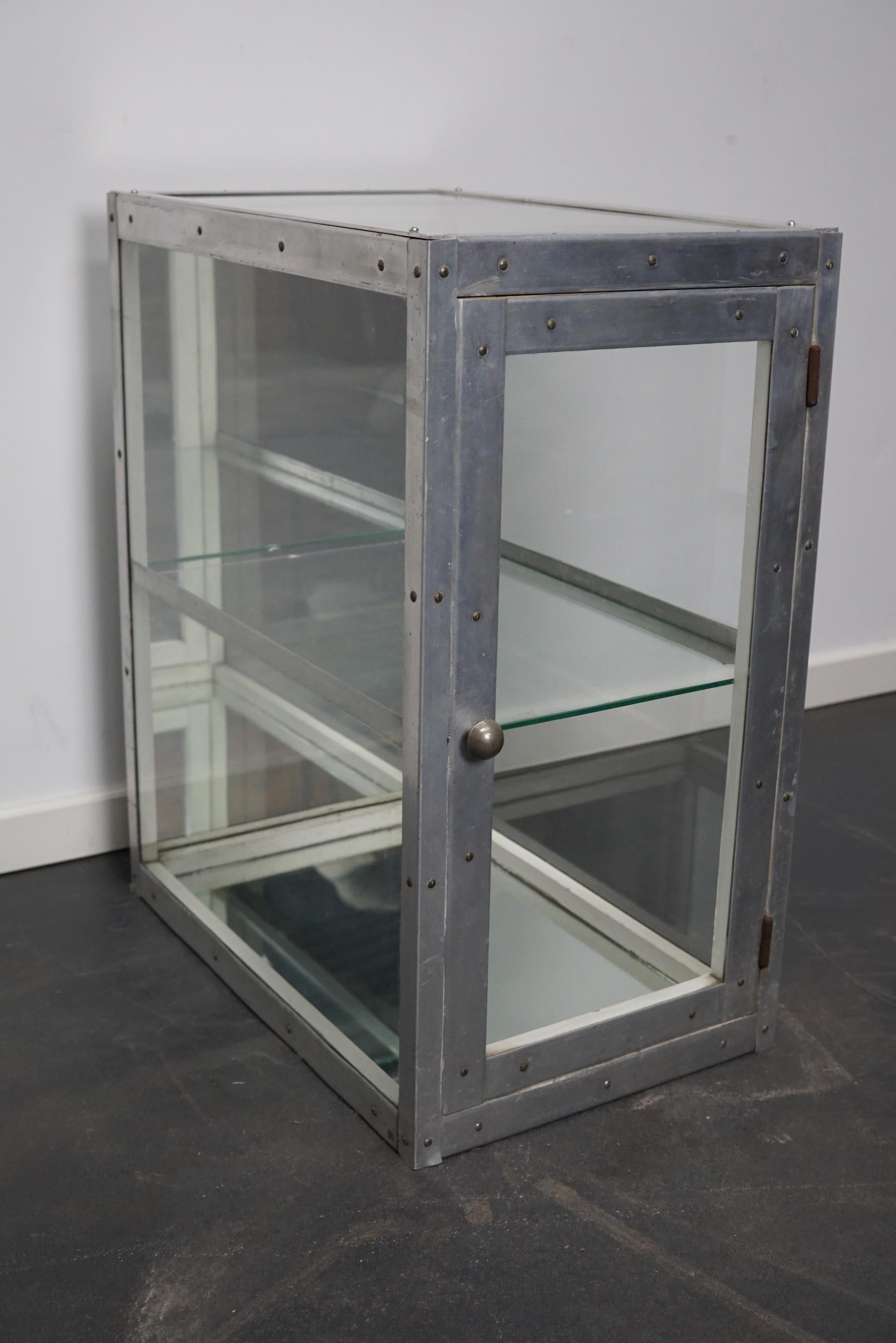 German Aluminium Museum / Shop Display Cabinet or Vitrine, Mid 20th ...