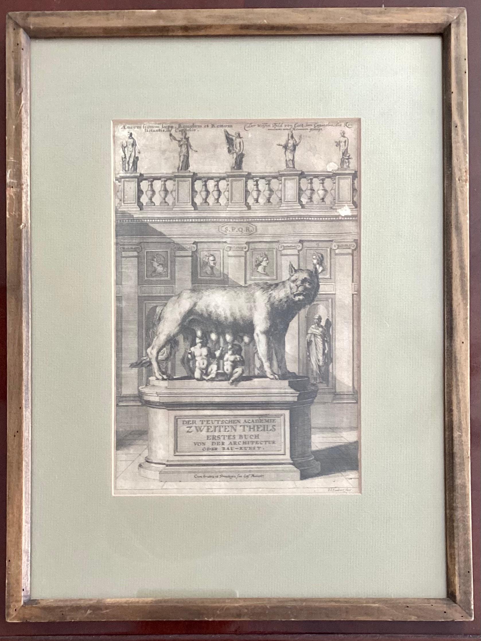 German Architectural Depiction of Romulus and Remus Lithograph For Sale ...