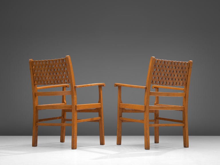 German Armchairs with Geometric Seats For Sale at 1stDibs