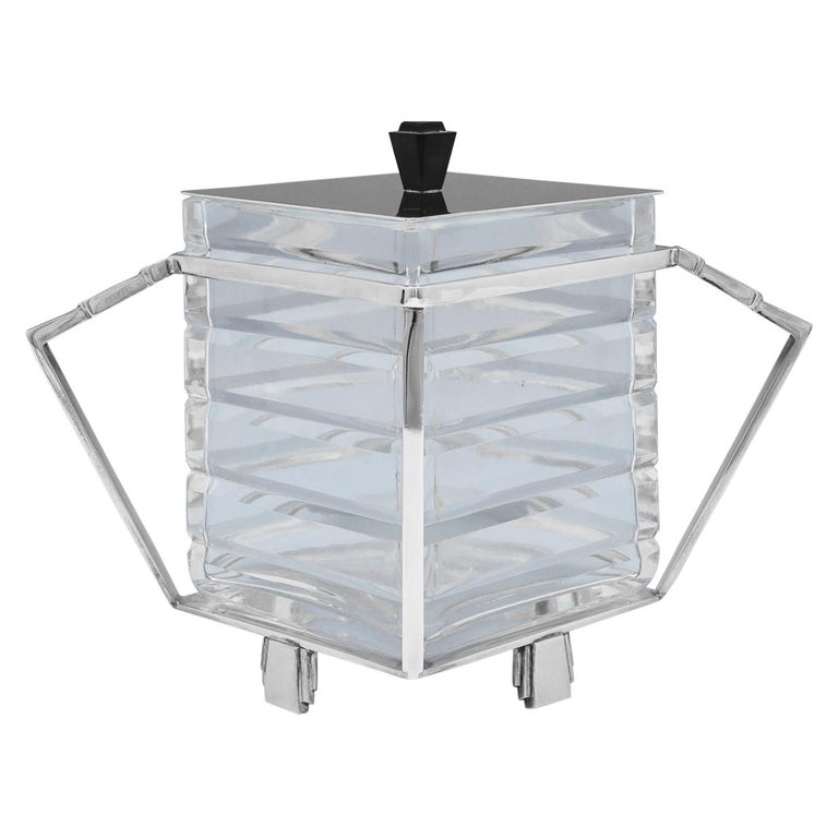 German Art Deco Silver Plated Biscuit Box by Maurice Baum, circa 1920 ...