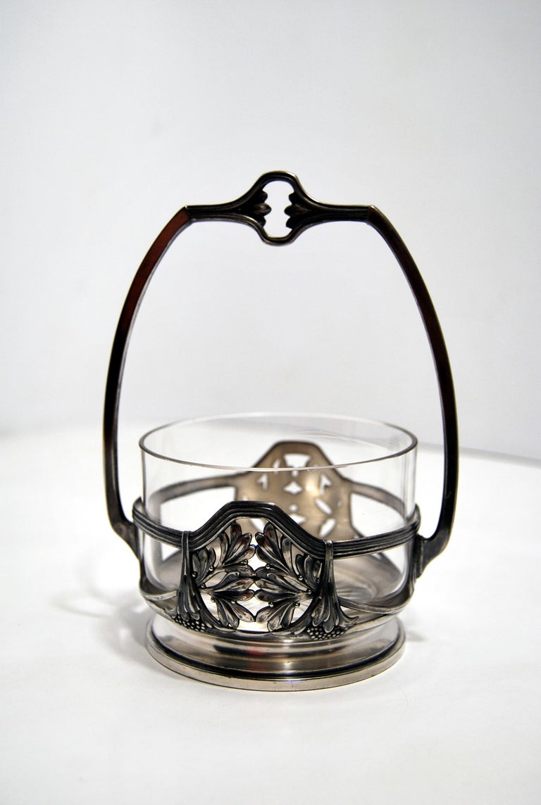 German Art Nouveau Cup in Crystal and Quist Silver C° Early 20th For ...