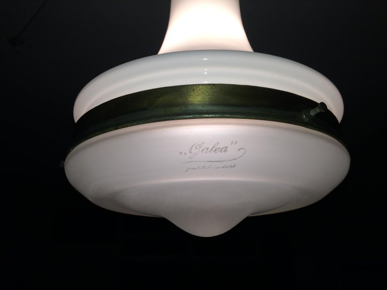 German Arts and Crafts Opaline and Glass Pendant / Light Fixture 1910 ...