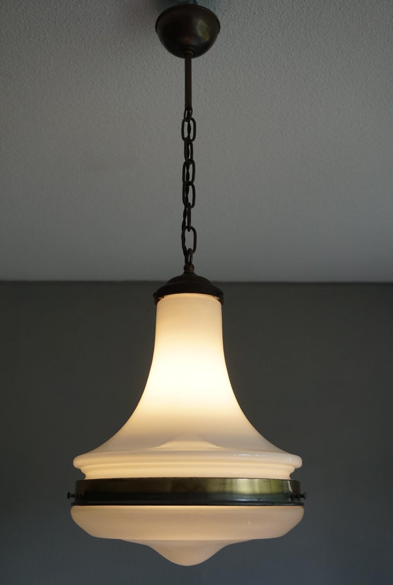 German Arts and Crafts Opaline and Glass Pendant / Light Fixture 1910 ...