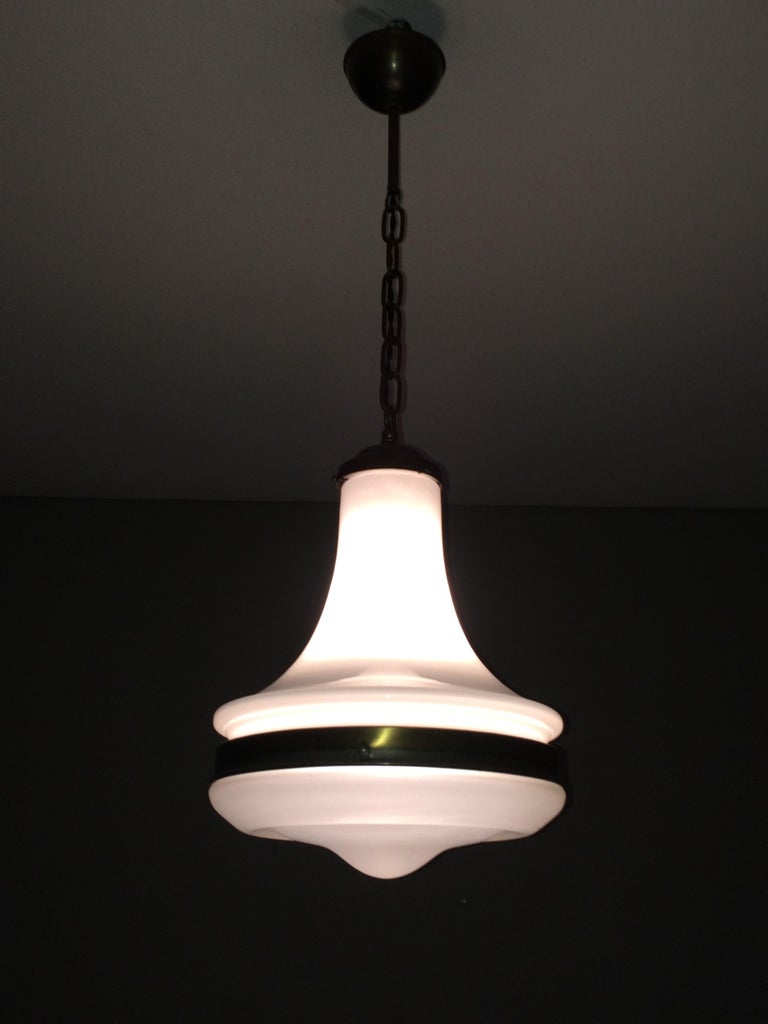 German Arts and Crafts Opaline and Glass Pendant / Light Fixture 1910 ...